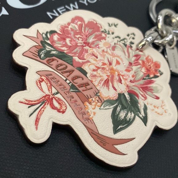 Coach | Accessories | Coach Peonies Flower Bouquet Leather Pink Bag ...